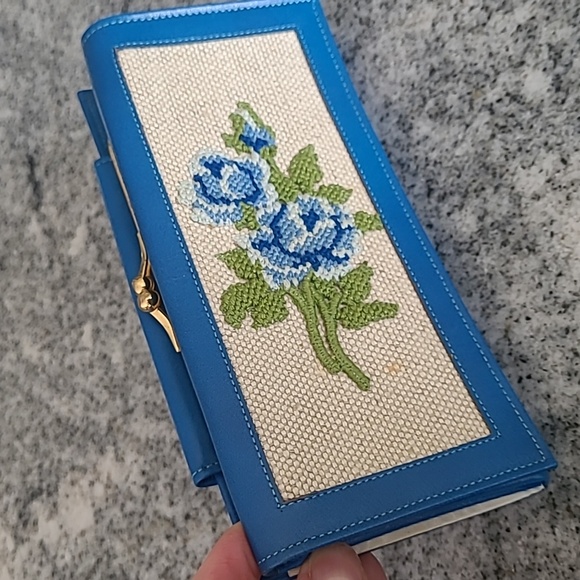 Vintage | Bags | Vintage Princess Gardner Needlepoint Cowhide Wallet ...